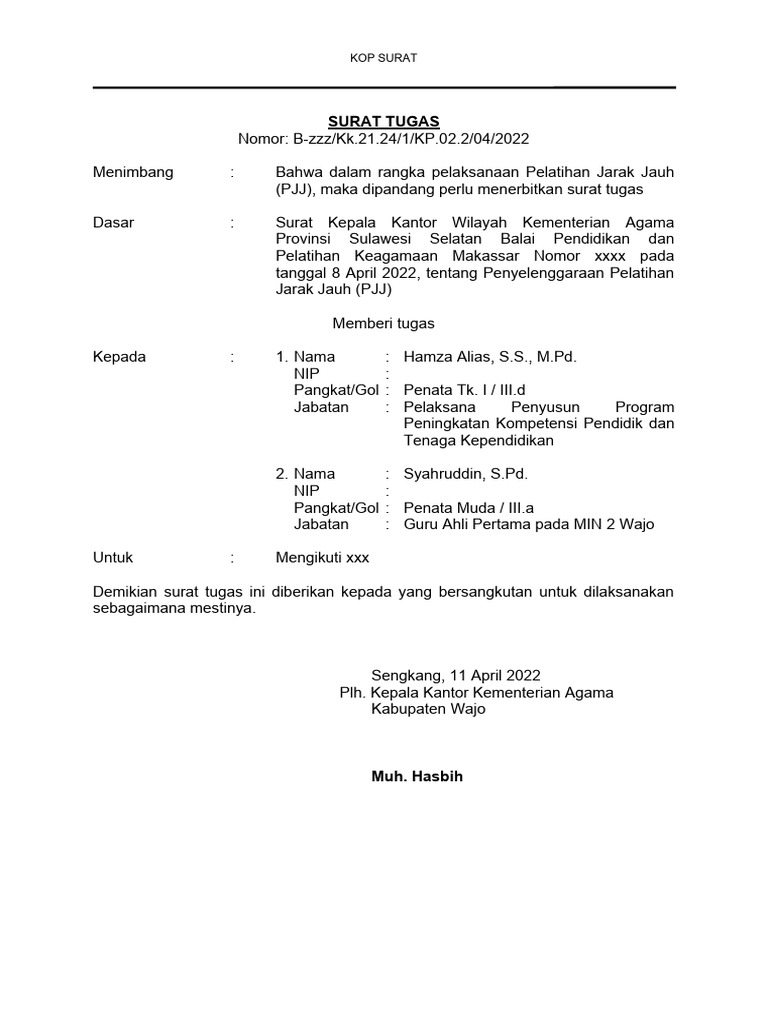 Contoh Arahan Dinas | PDF