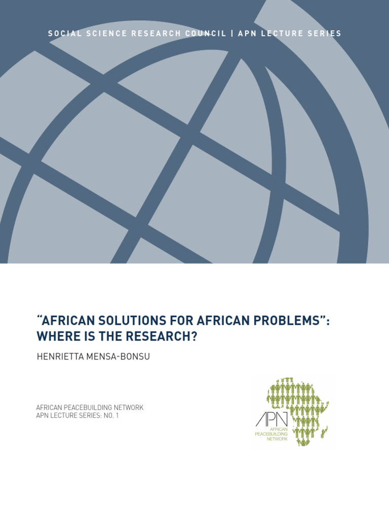 African Peacebuilding: Research Gaps | PDF | Peacebuilding ...