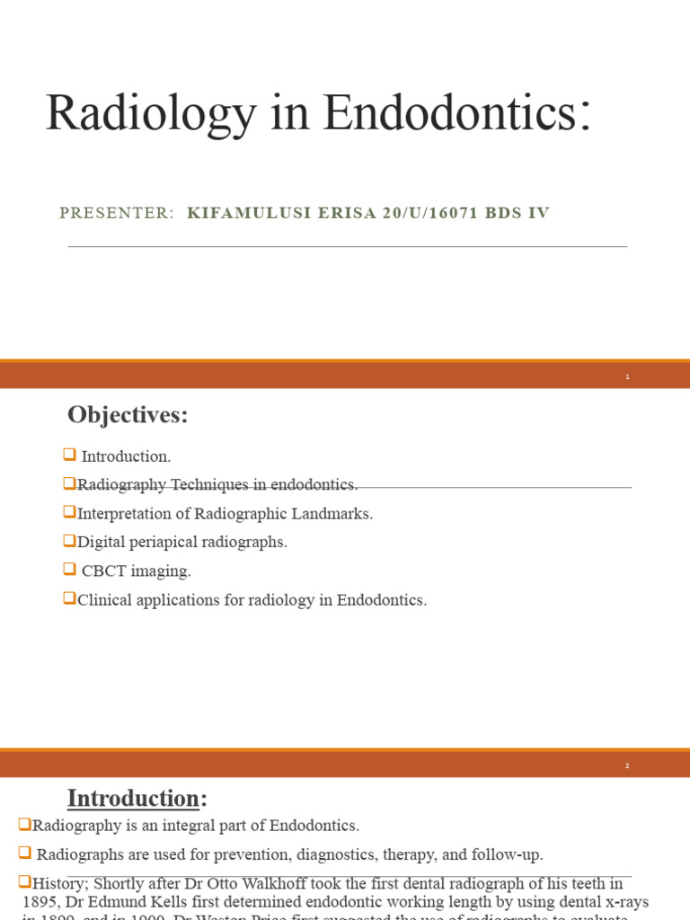 Radiology Techniques for Endodontics | PDF | Radiography | Dentistry ...