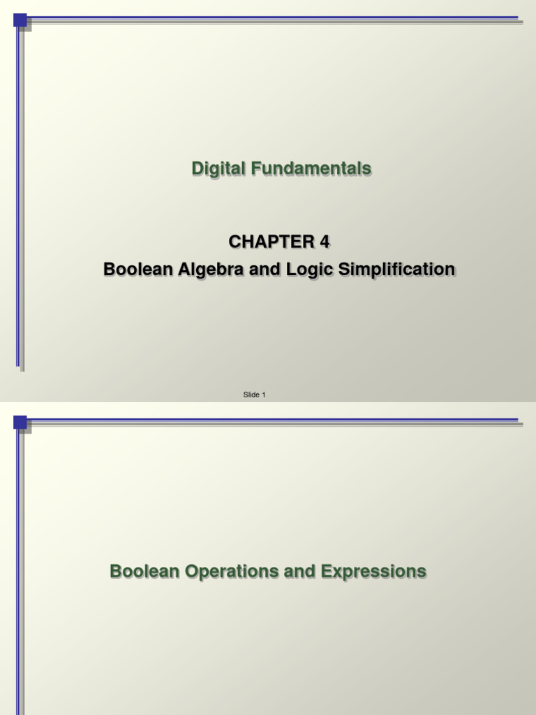 Chapter-4-Boolean Algebra and Logic Simplification | PDF | Boolean ... Chapter-4-Boolean Algebra and Logic Simplification | PDF | Boolean ...