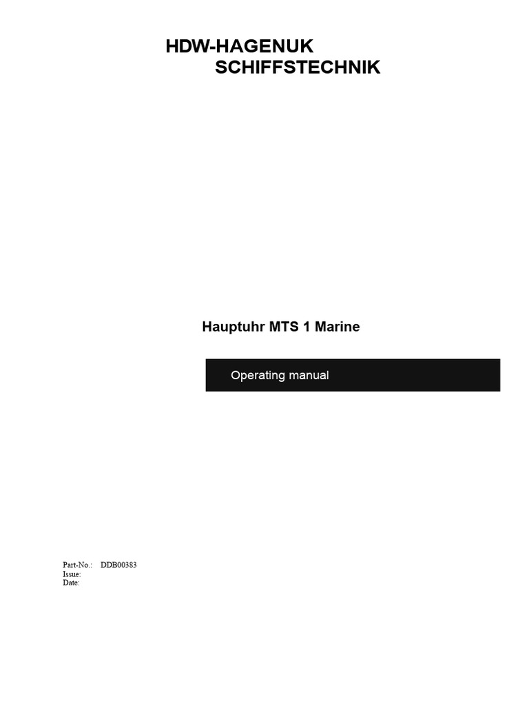 MTS 1 Master Clock, Manual | PDF | Relay | Mains Electricity