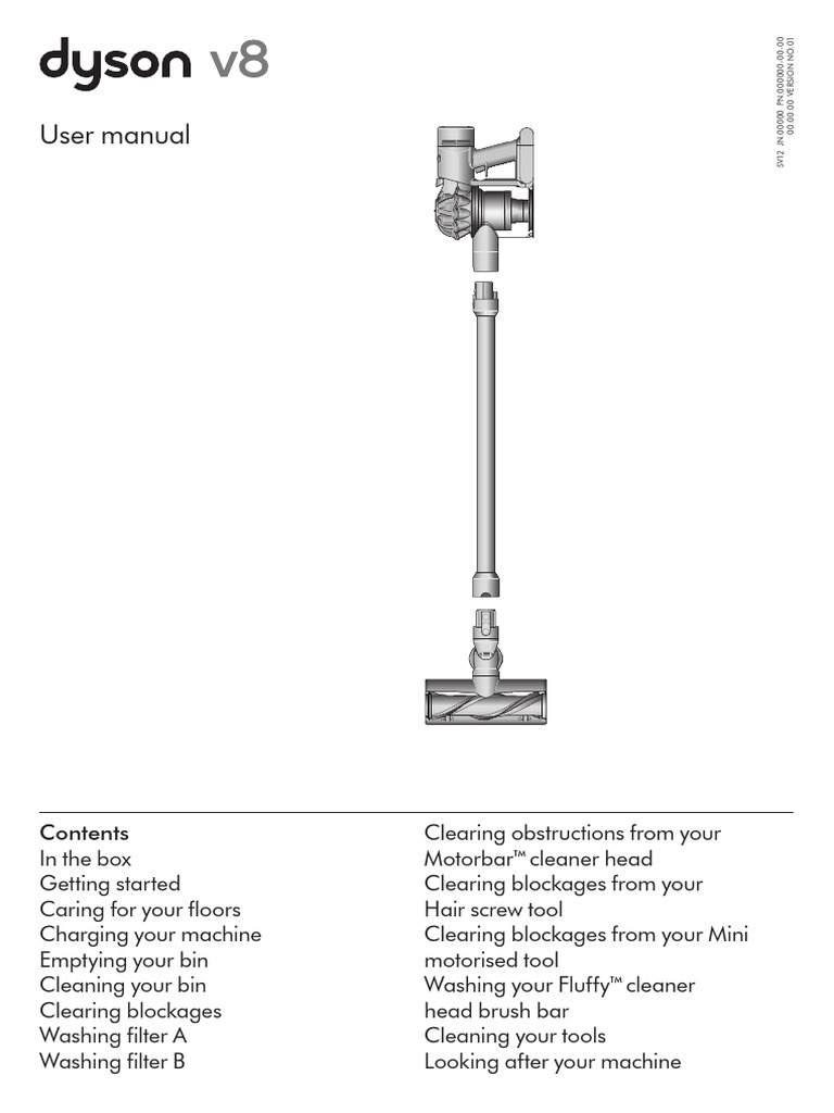 Dyson v8 285l User Manual 2022 ANZ V2 | PDF | Vacuum Cleaner | Battery ...