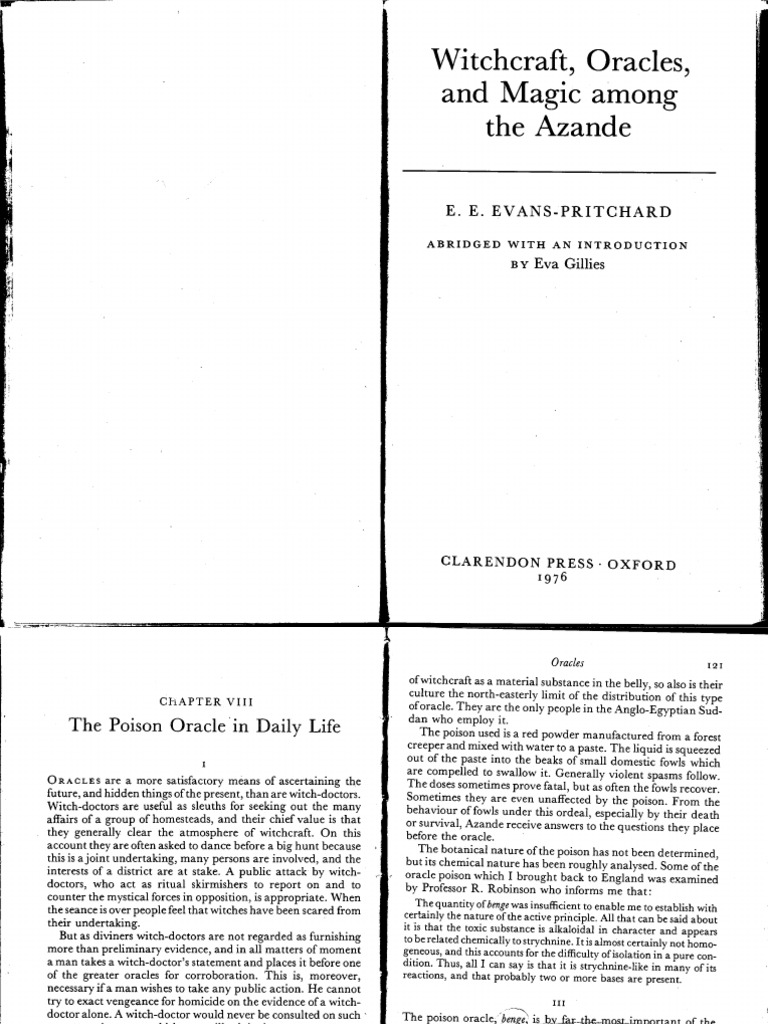 E. E. Evans-Pritchard - Witchcraft, Oracles and Magic Among the Azande (Abridged Edition) - 8-10 ...