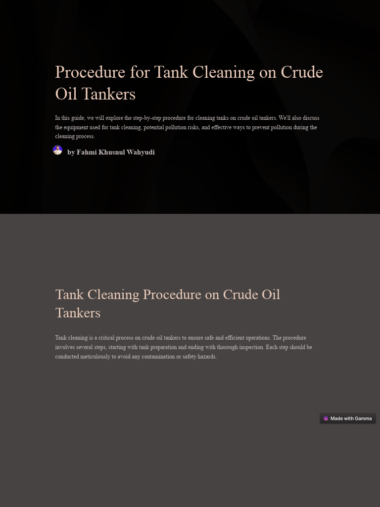 Procedure For Tank Cleaning On Crude Oil Tankers | PDF | Pollution ...