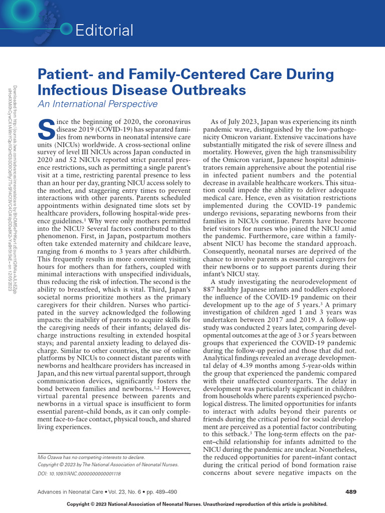 Patient and Family Centered Care During.1 | PDF | Neonatal Intensive Care Unit | Infants