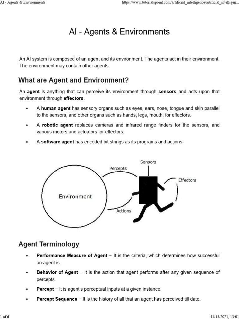AI - Agents & Environments | PDF | Cognitive Science | Computing