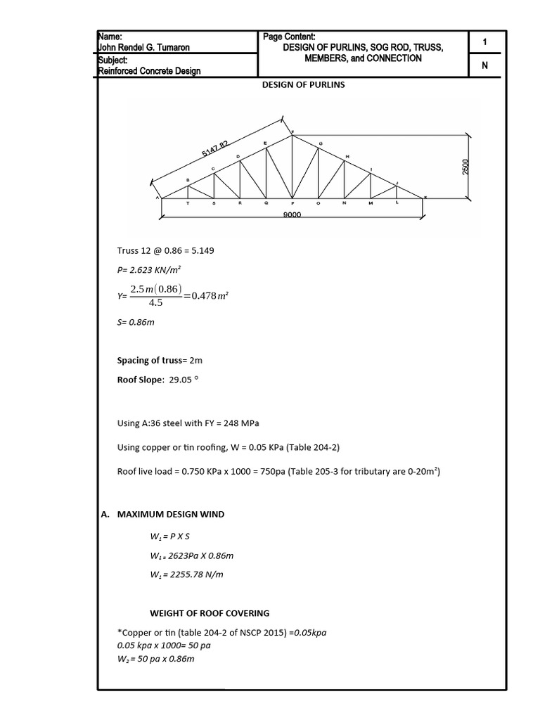 Truss Members Finals | PDF | Truss | Force