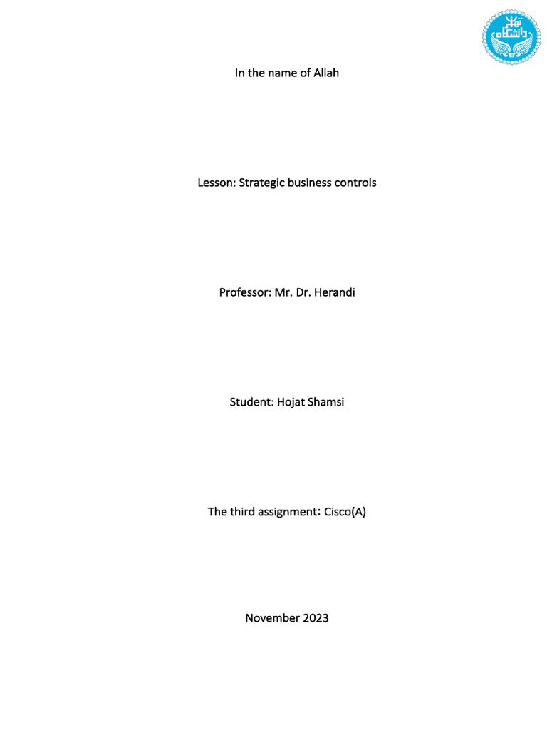 Cisco Systems (A) Hojat Shamsi | PDF | Tag (Metadata) | Metadata