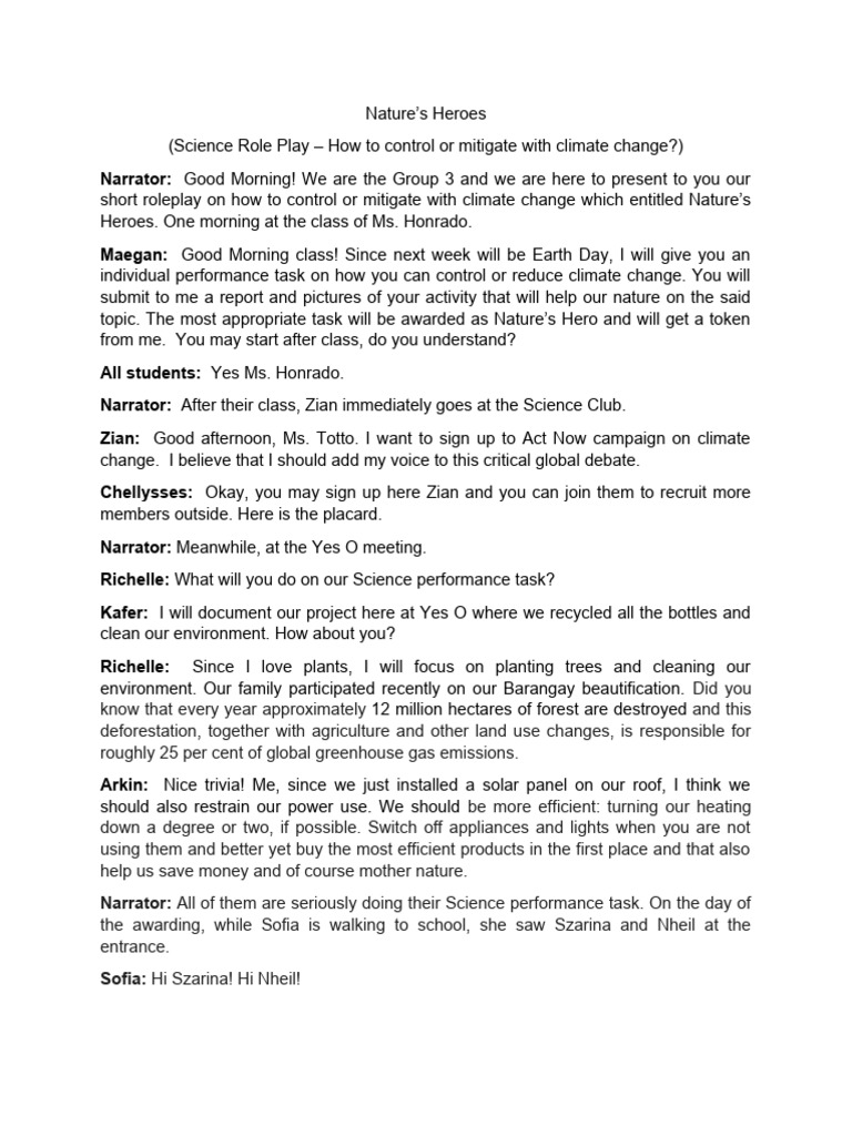 Natures Heroes Script | PDF