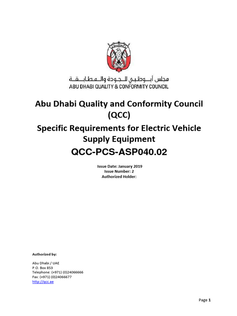 5.28- Abu Dhabi Certification Scheme for Electric Vehicle | PDF