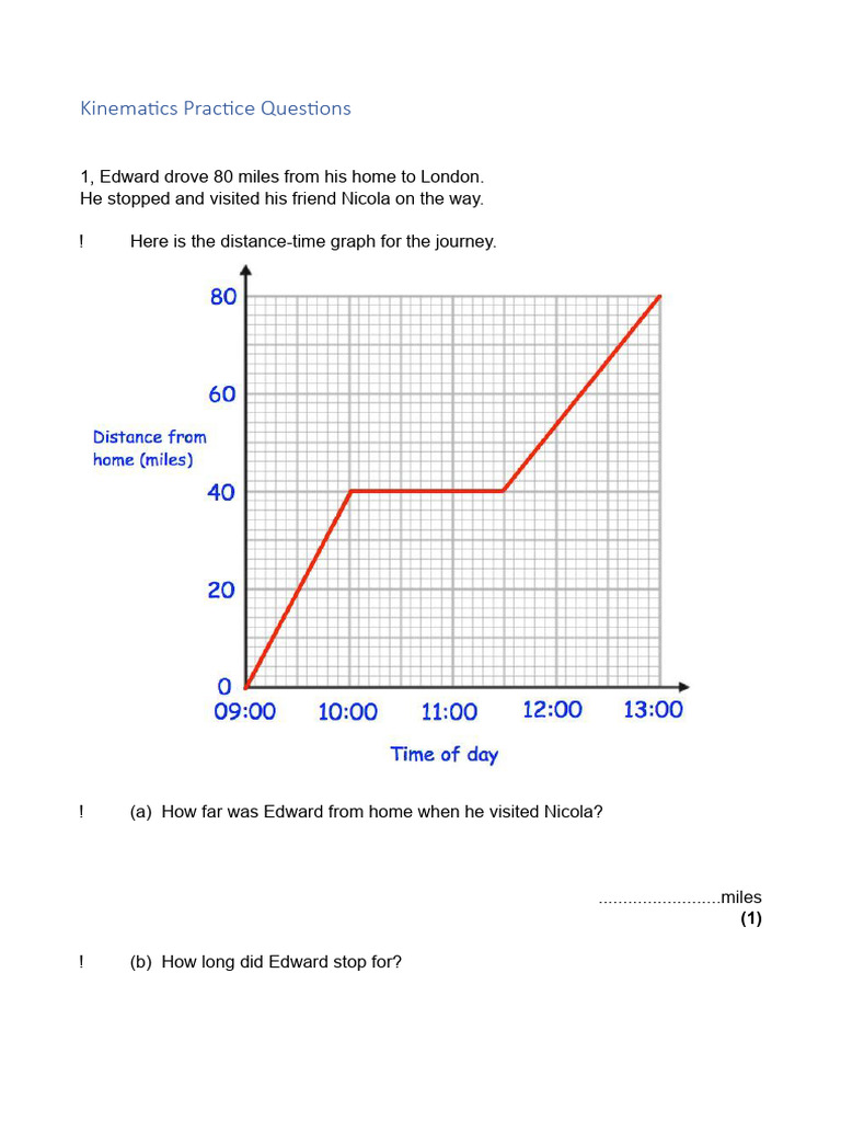 Kinematics Practice Questions | PDF
