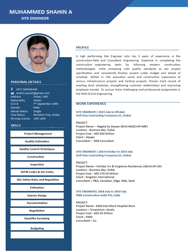 New SHAHIN CV by Jhanvi | PDF | Consultant | Concrete