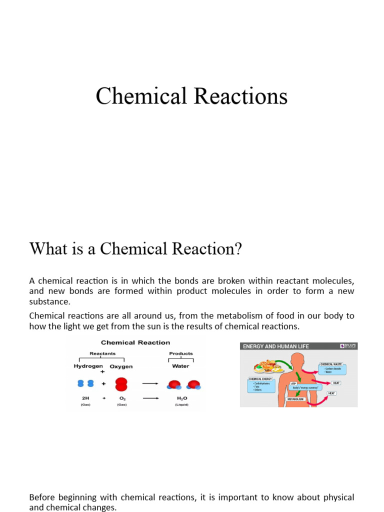 Types of Chemical Reactions Explained | PDF | Chemical Reactions ...