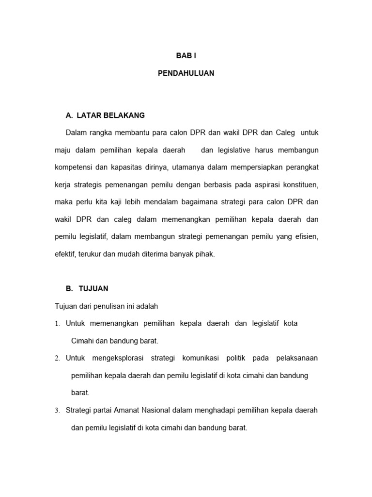 Proposal Pemenangan Caleg | PDF