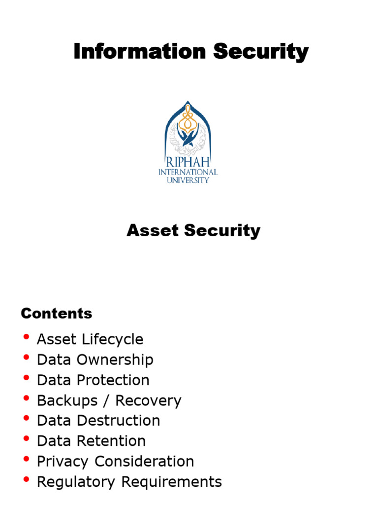 Asset Security and Data Protection Guide | PDF
