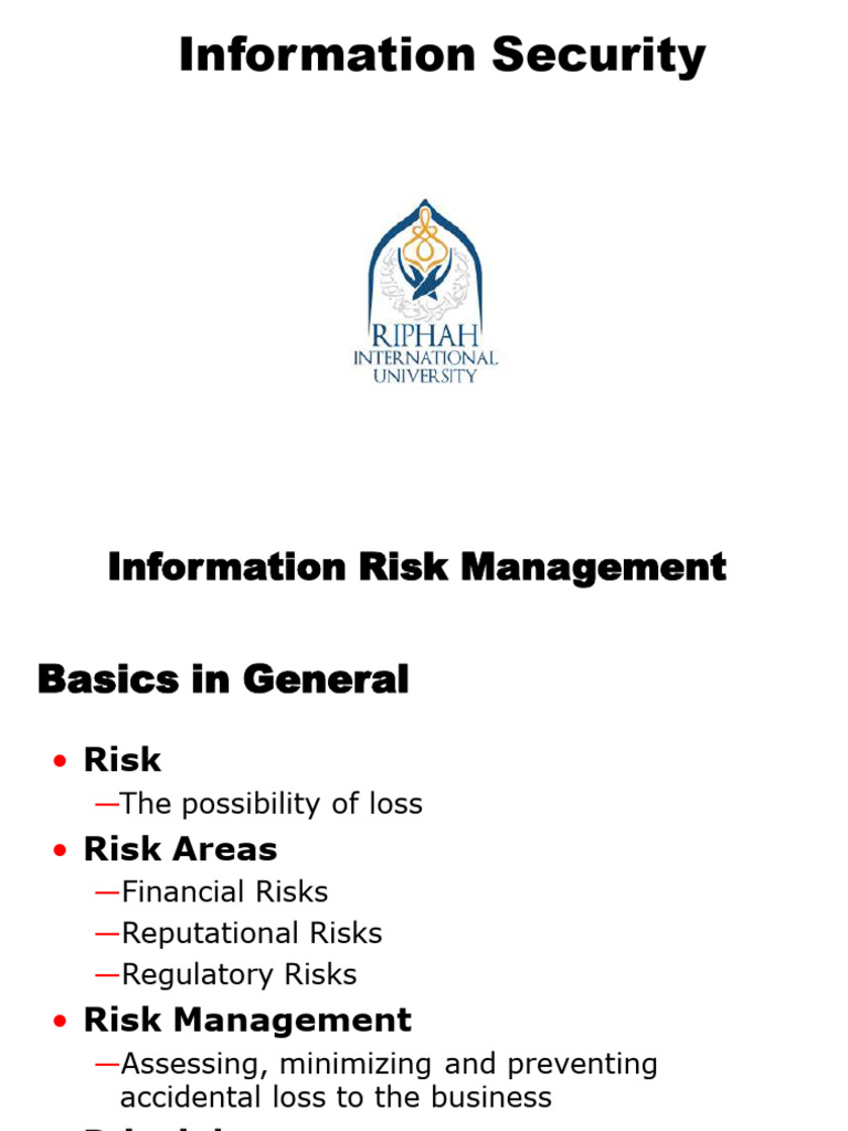 Information Risk Management | PDF | Risk Management | Risk