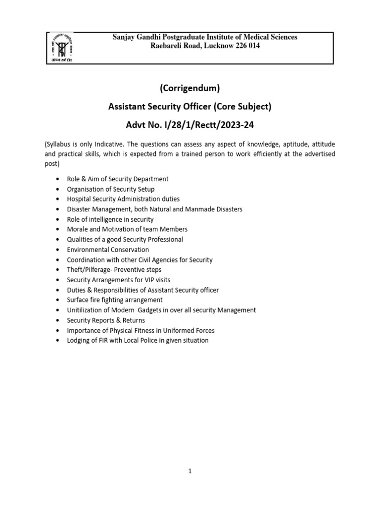 Assistant Security Officer Duties Overview | PDF | Career & Growth | Self-Improvement