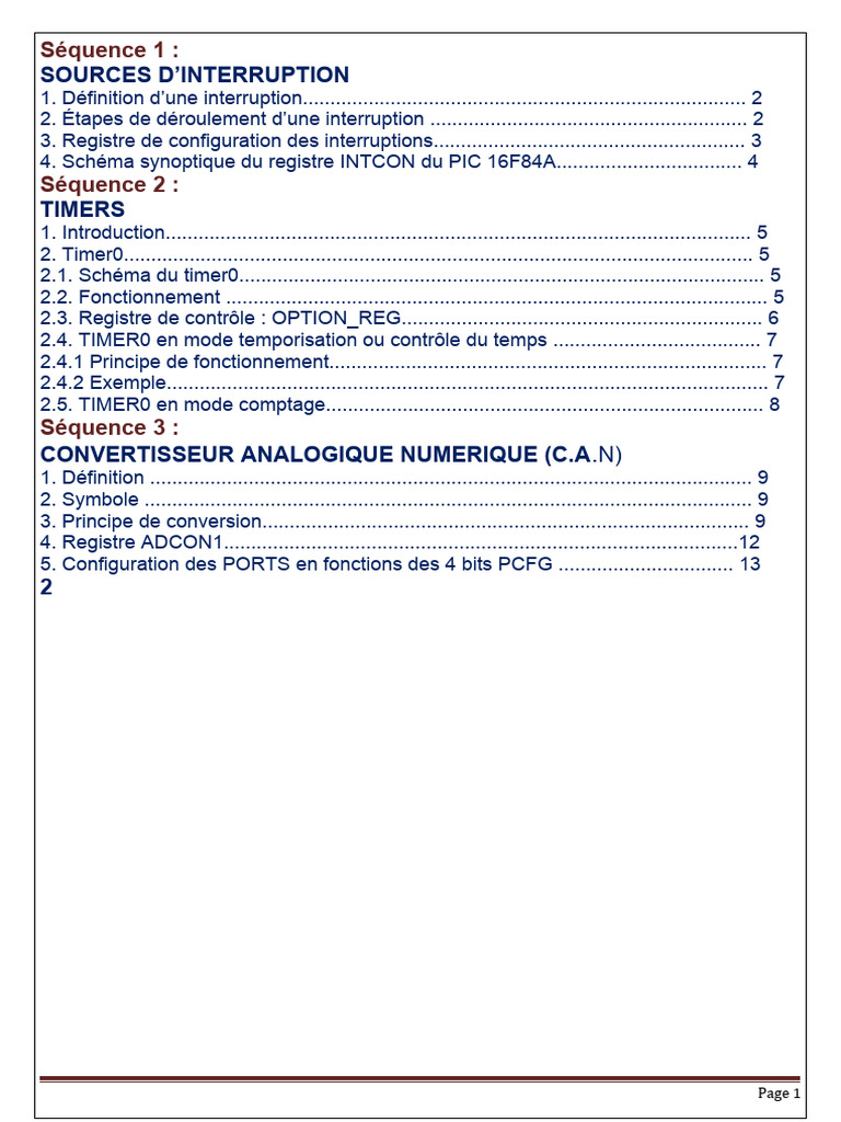 Cours sur le Convertisseur Analogique Numérique | PDF | Convertisseur ...