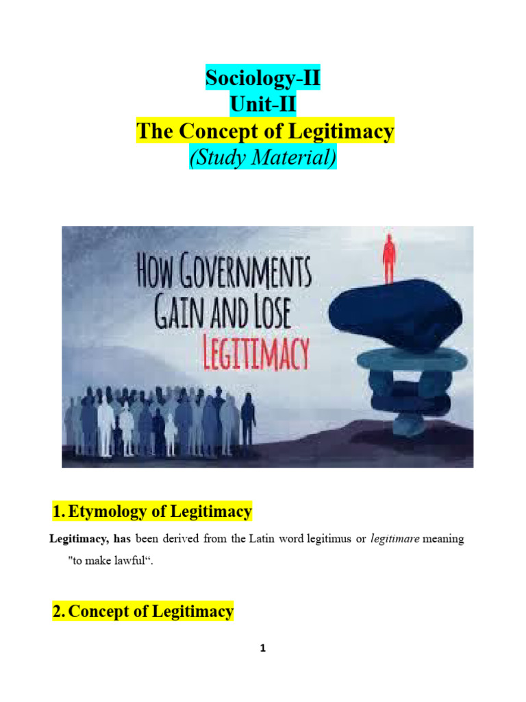 Study Material-The Concept of Legitimacy | PDF | Legitimacy (Political ...
