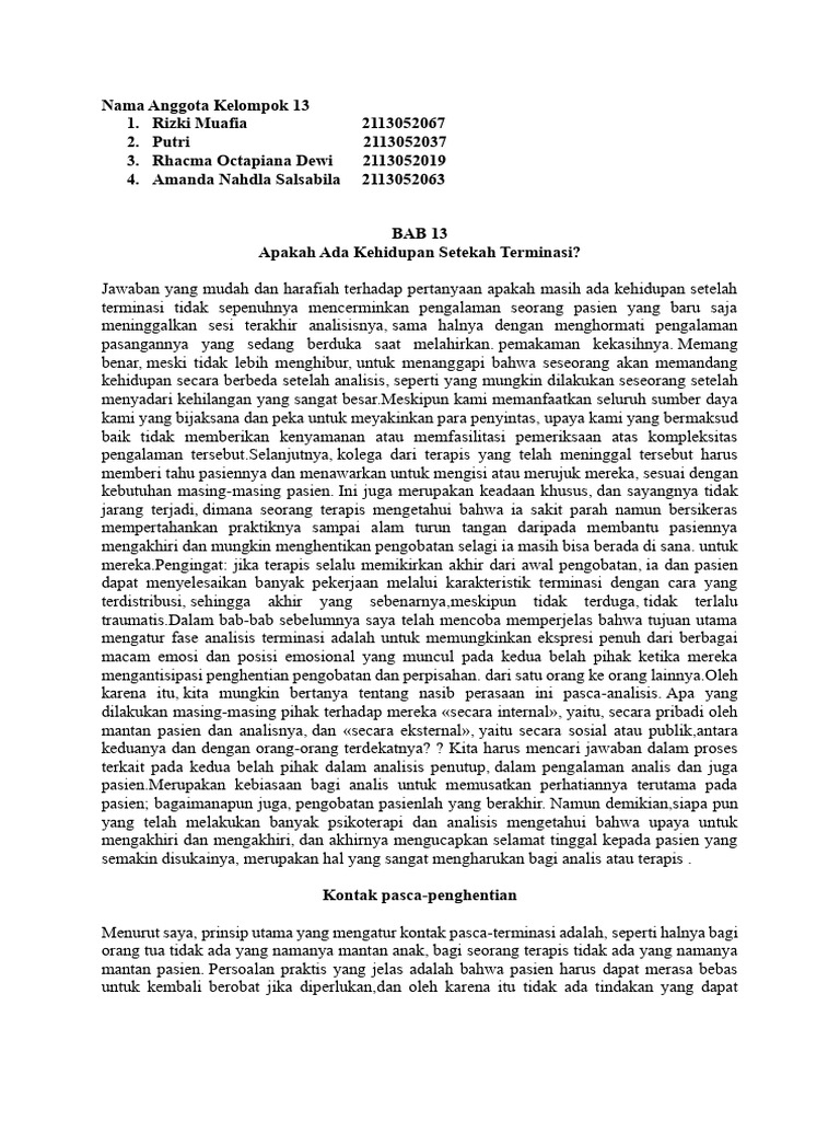 Tugas Rangkuman Kelompok 13 BK Traumatis | PDF