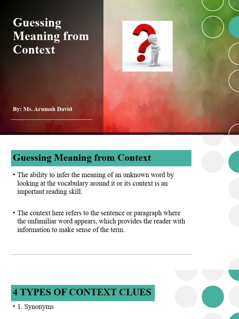 Inferring Meaning from Context Clues | PDF | Language Arts & Discipline