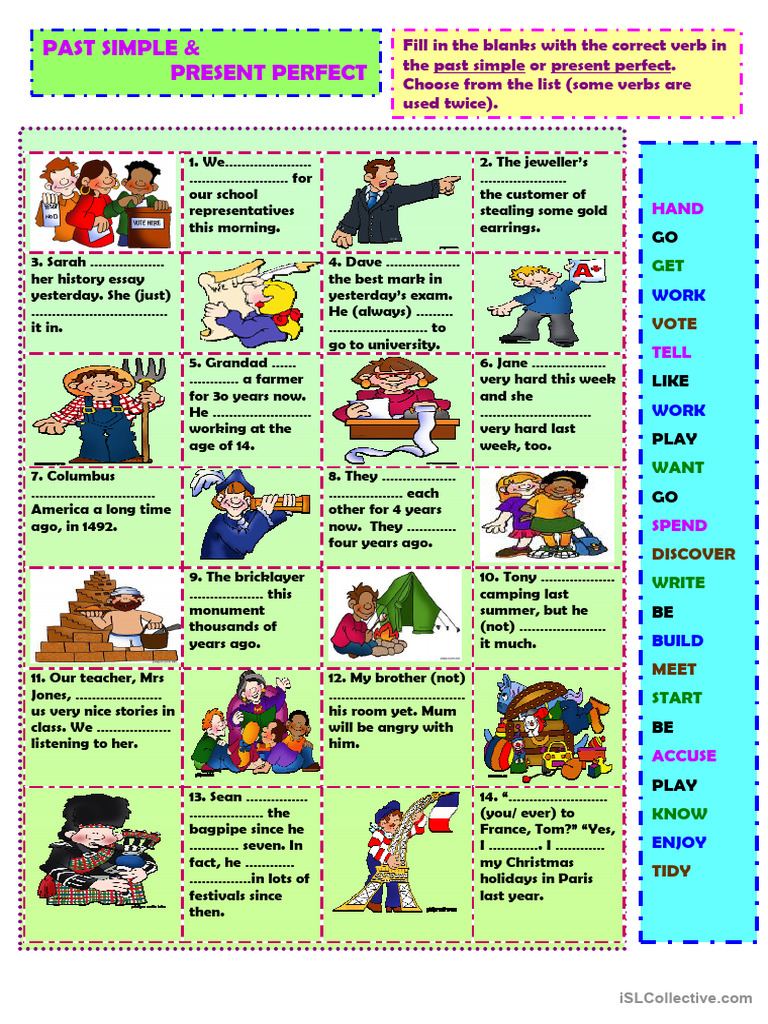 past simple & present perfect gap filling | PDF