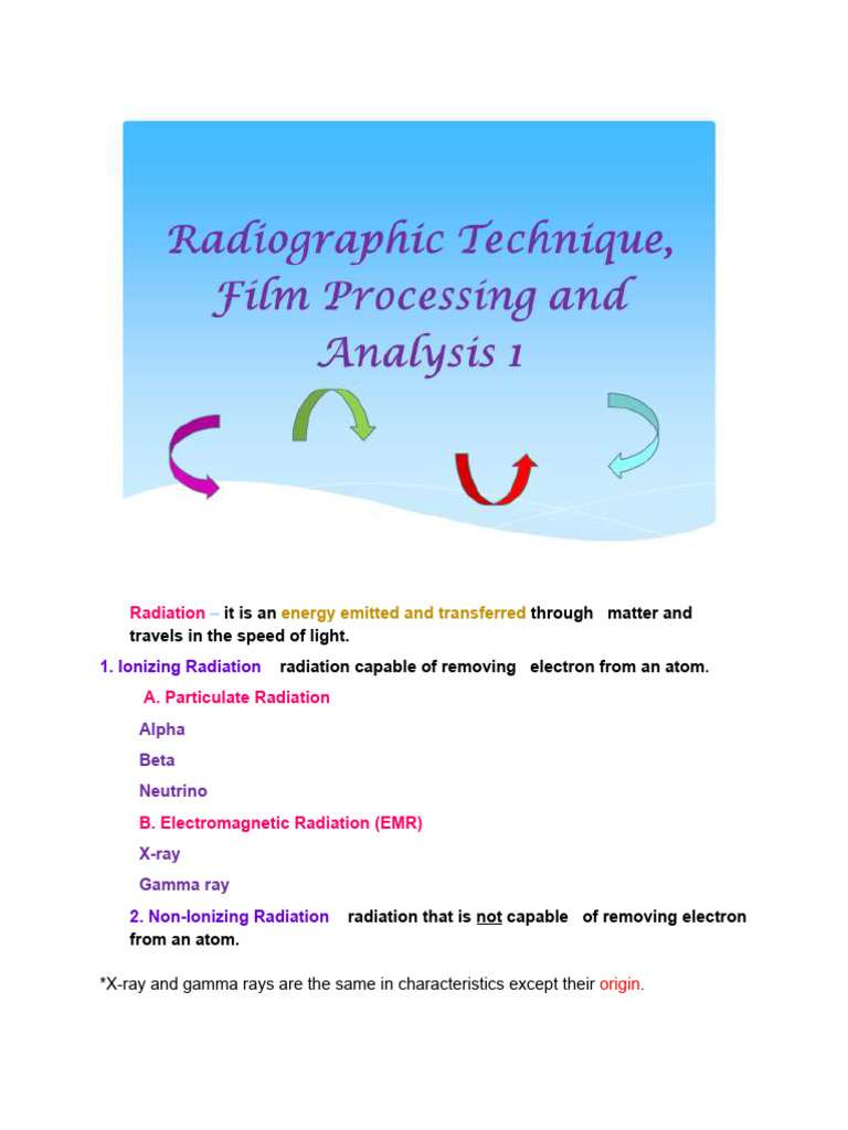 Principles of Radiation (POI) | PDF | Radiography | X Ray