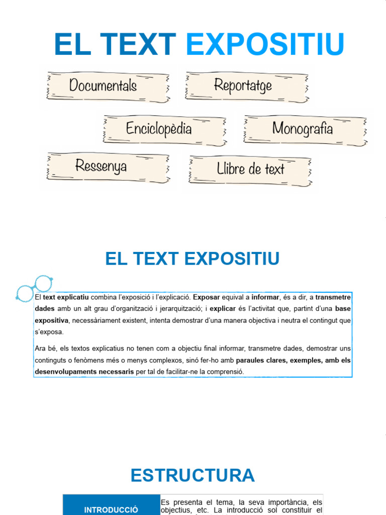 EL TEXT EXPOSITIU 1r Batx 2 | PDF