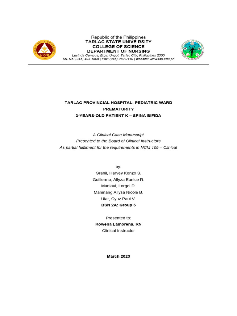 Spina Bifida Caseanalysis | PDF | Pain | Cerebrospinal Fluid