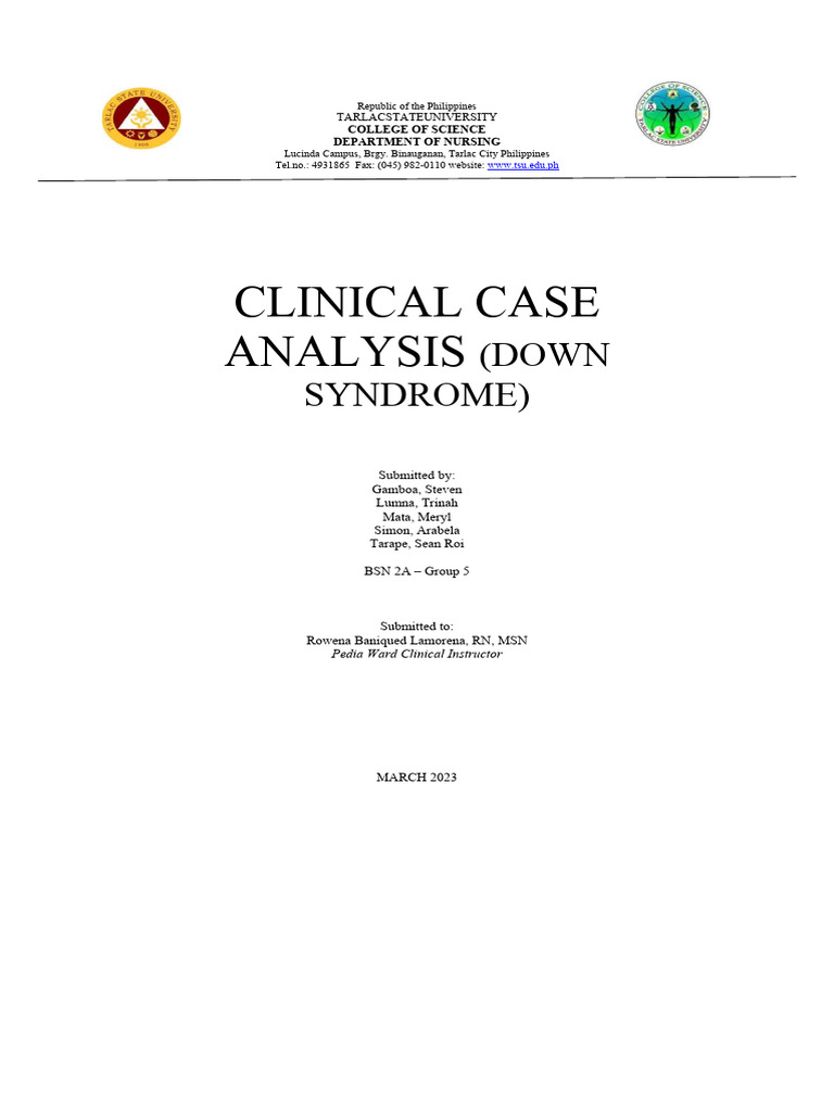 Down Syndrome Case Ana Final | PDF | Down Syndrome | Breastfeeding
