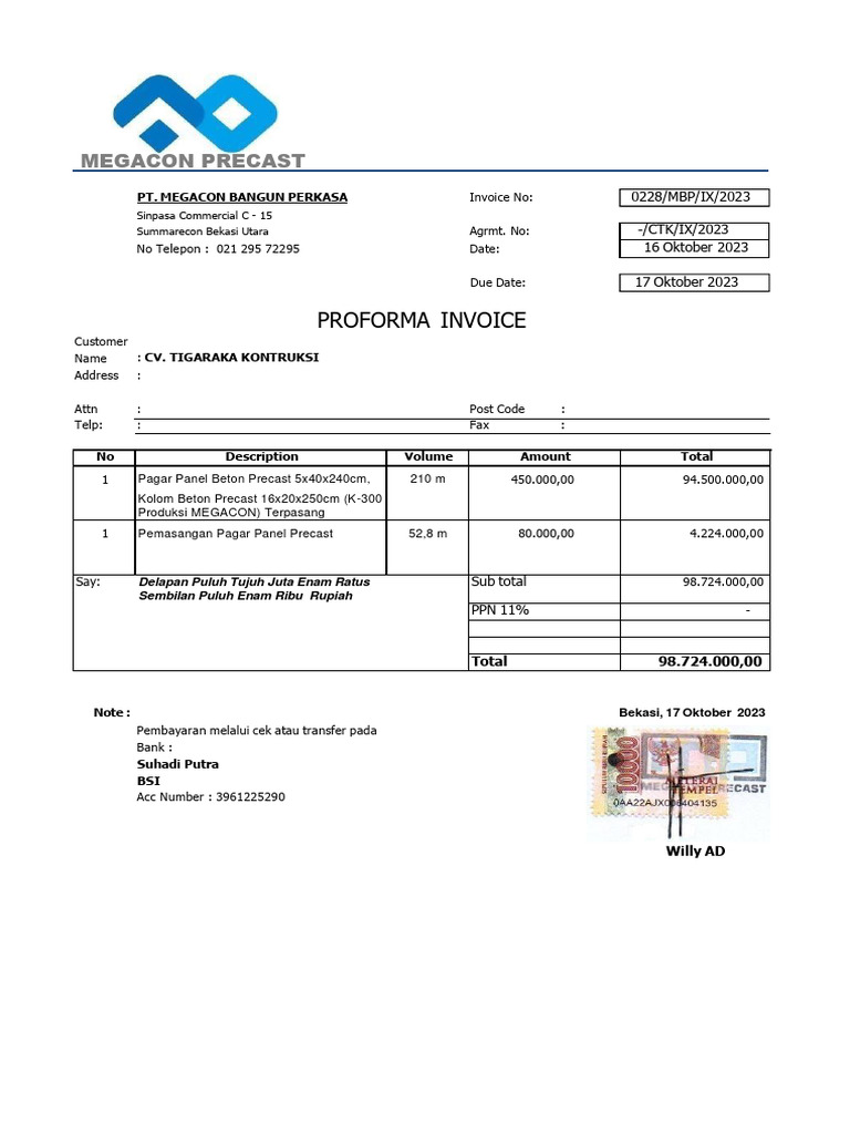Invoice Pagar Panel | PDF