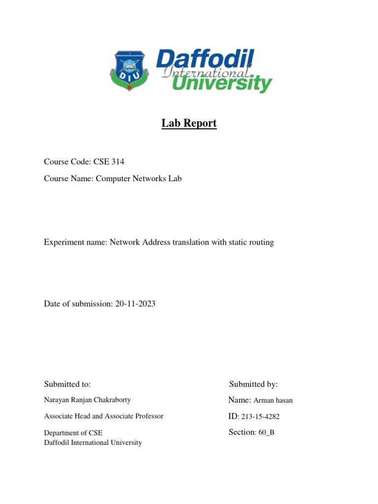 213-15-4282 Lab Final | PDF | Router (Computing) | Ip Address