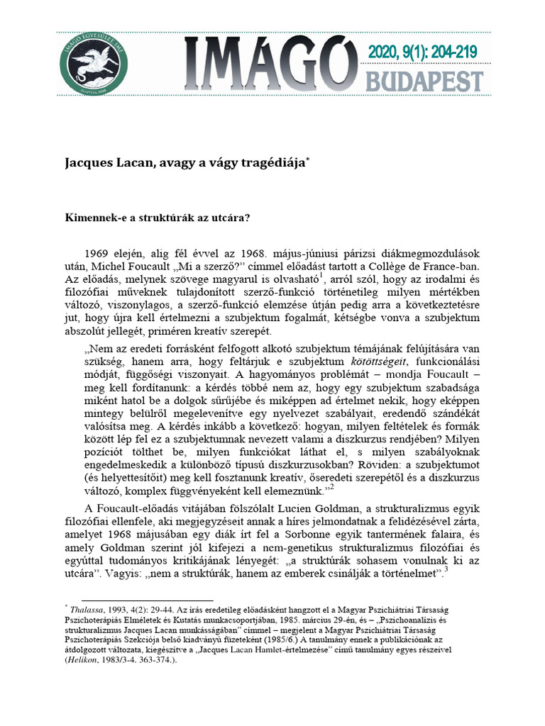 Jacques Lacan Imago | PDF