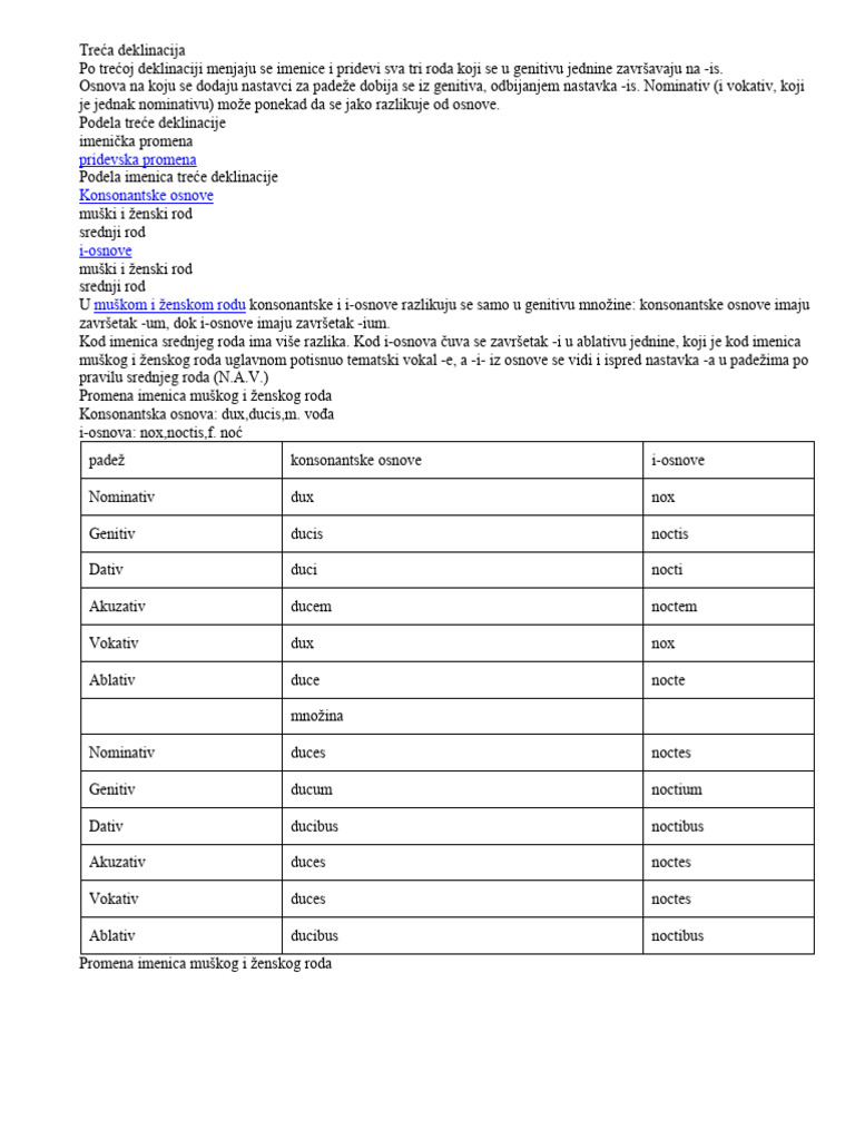 Treća Deklinacija | PDF