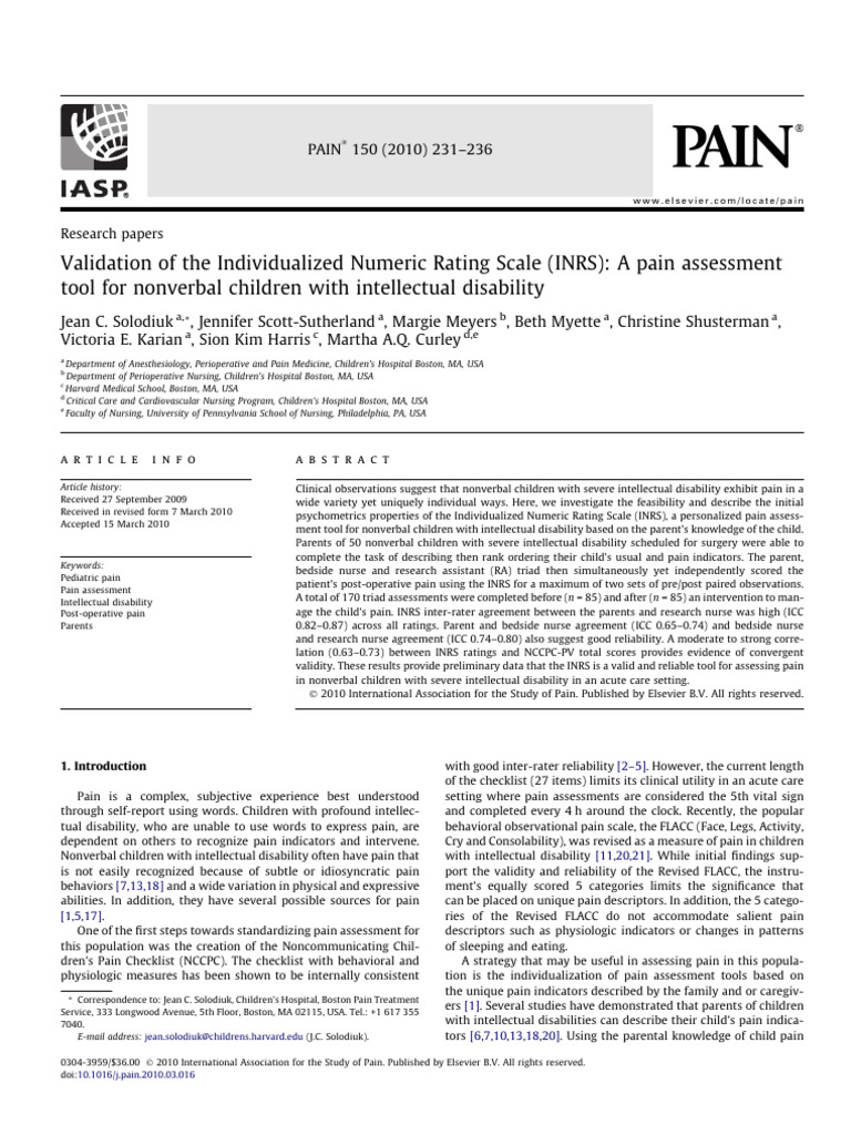 Pain Inrs | PDF