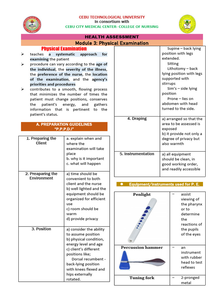 Module 3 - Physical Examination | PDF | Hand | Sound