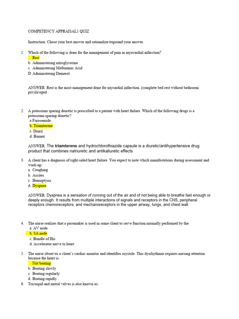 Competency Appraisal1 Quiz | PDF