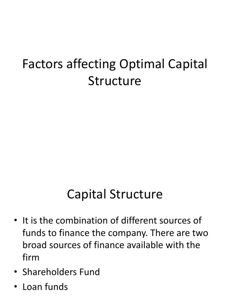 Factors Influencing Optimal Capital Structure | PDF | Financial Capital ...