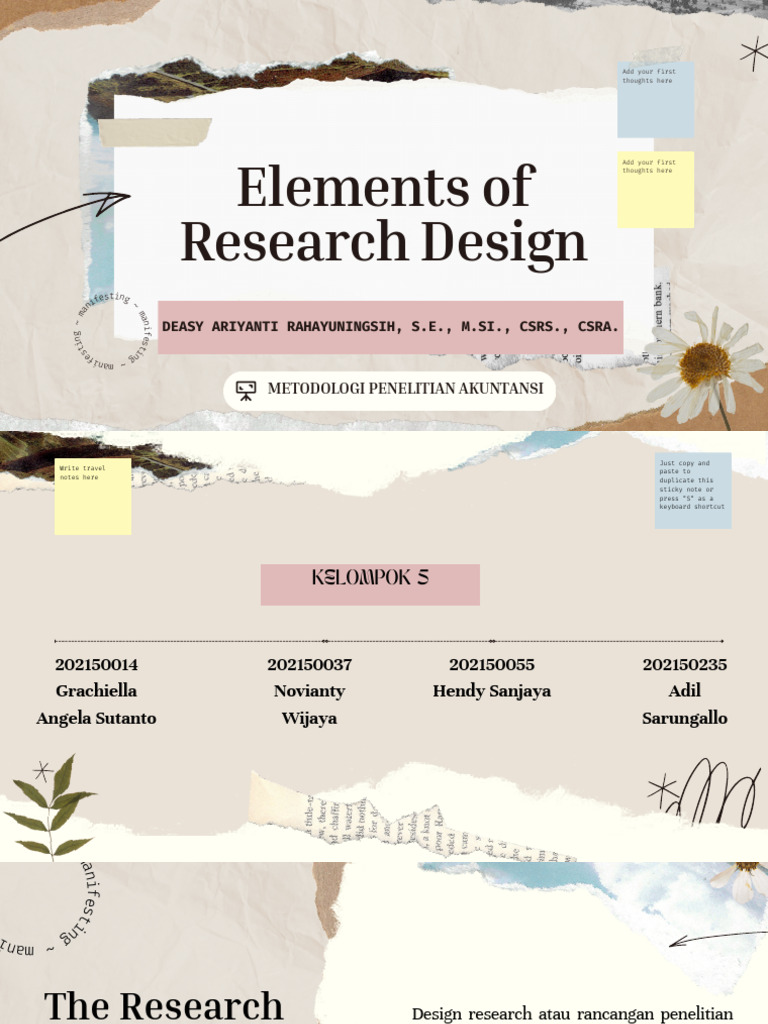 KELOMPOK 5 CH 7 - ELEMENTS OF RESEARCH DESIGN | PDF