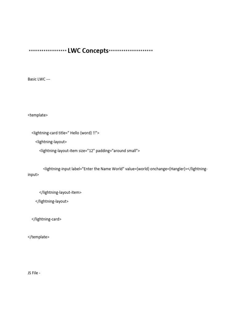 LWC Concepts and Examples Guide | PDF | Constructor (Object Oriented Programming) | Programming