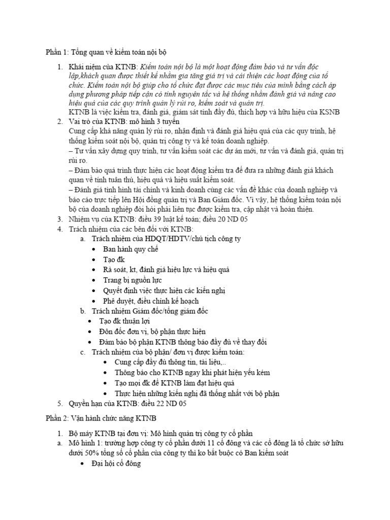 Tóm tắt KTNB | PDF