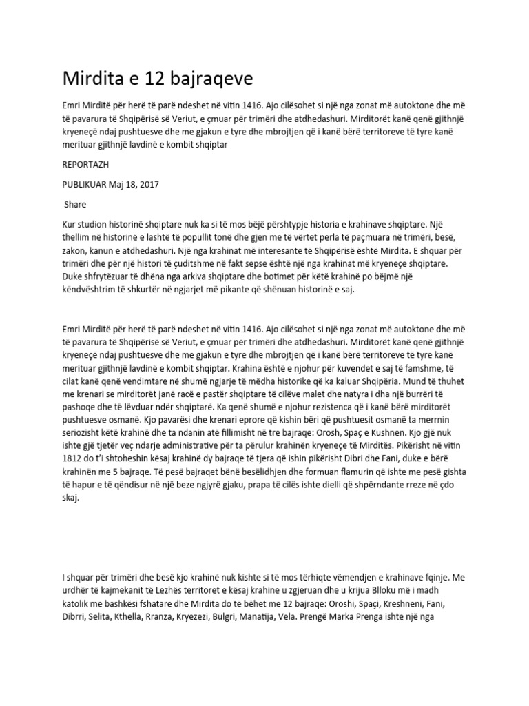 Mirdita e 12 Bajraqeve | PDF