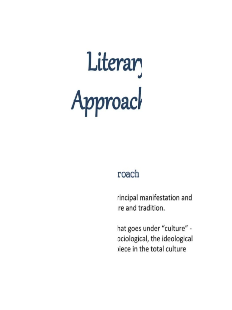 Literary Approaches | PDF