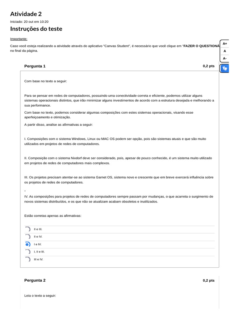 AO1-Atividade2 RC v1 1ponto | PDF | Rede de computadores | Modelo OSI
