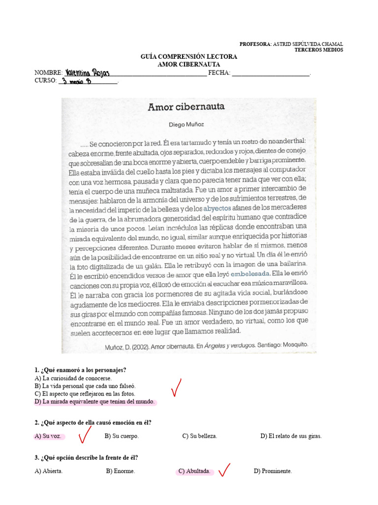 Guía Amor Cibernauta 3 Ero Medio | PDF