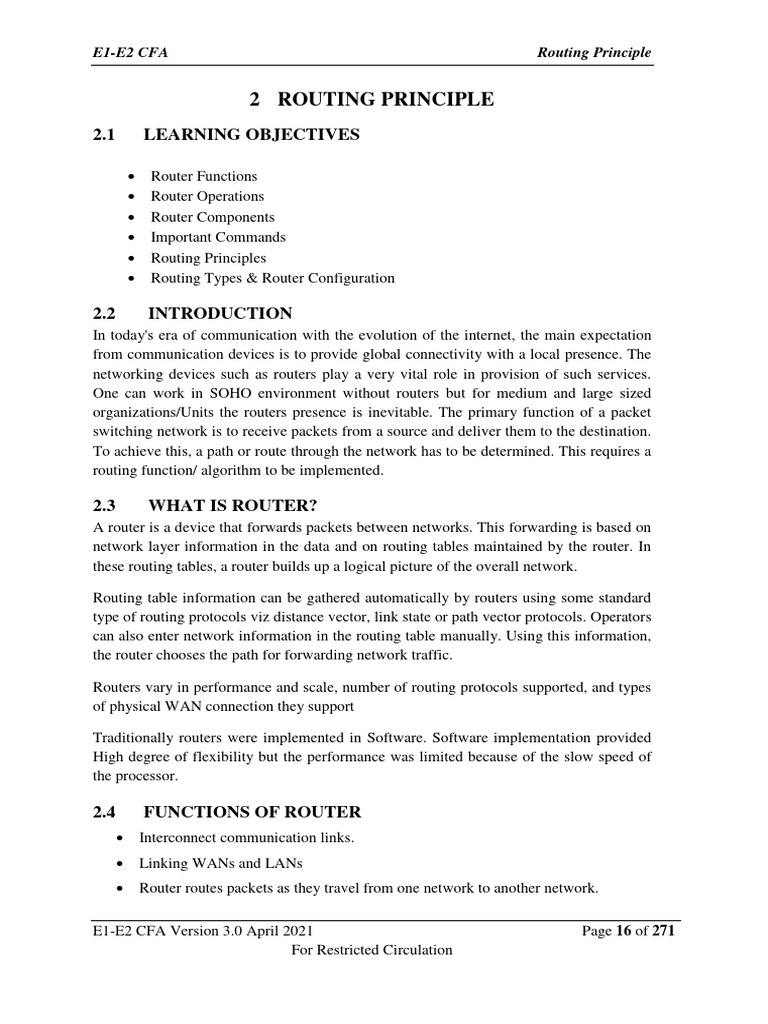 E1-E2 - Text - Chapter 2. ROUTING PRINCIPLE | PDF