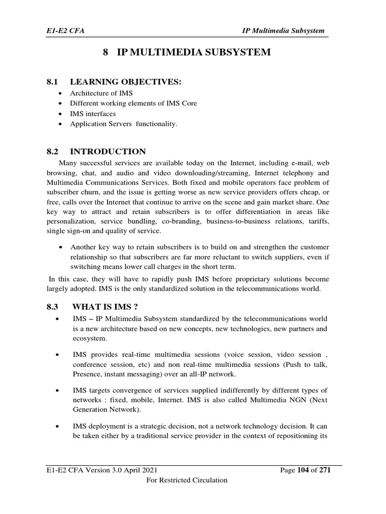 E1-E2 - Text - Chapter 8. IP MULTIMEDIA SUBSYSTEM | PDF | Ip Multimedia ...