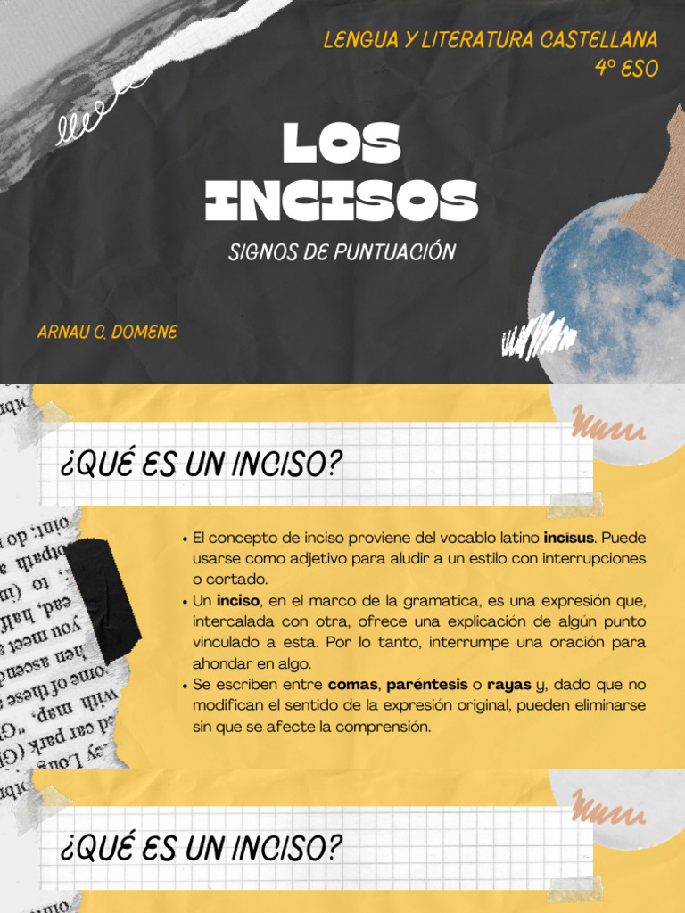 Tipos y uso de los incisos en gramática | PDF | Puntuación | Oración ...