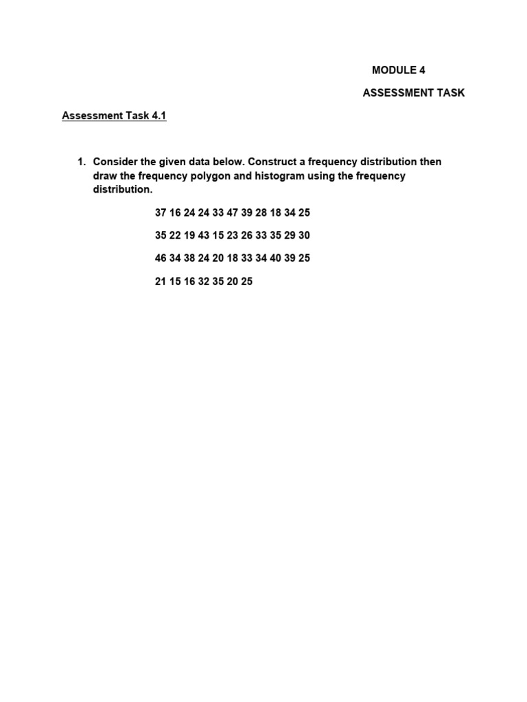 MODULE 4 - Assessment Task | PDF | Statistical Analysis | Teaching ...