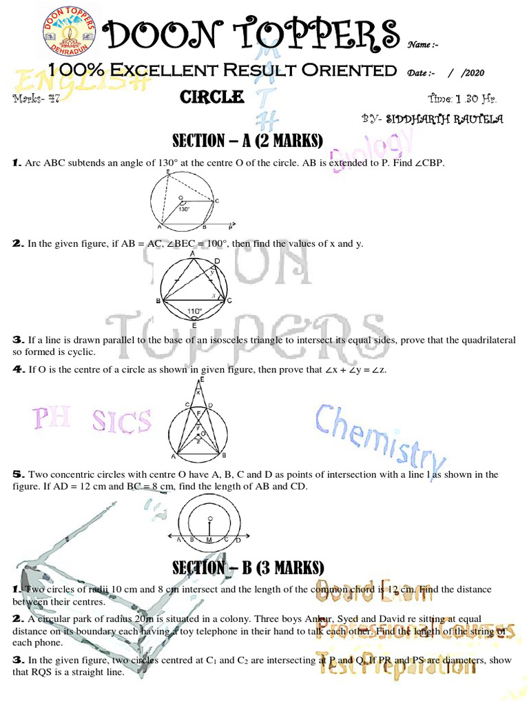 Circle - 1 | PDF | Circle | Perpendicular